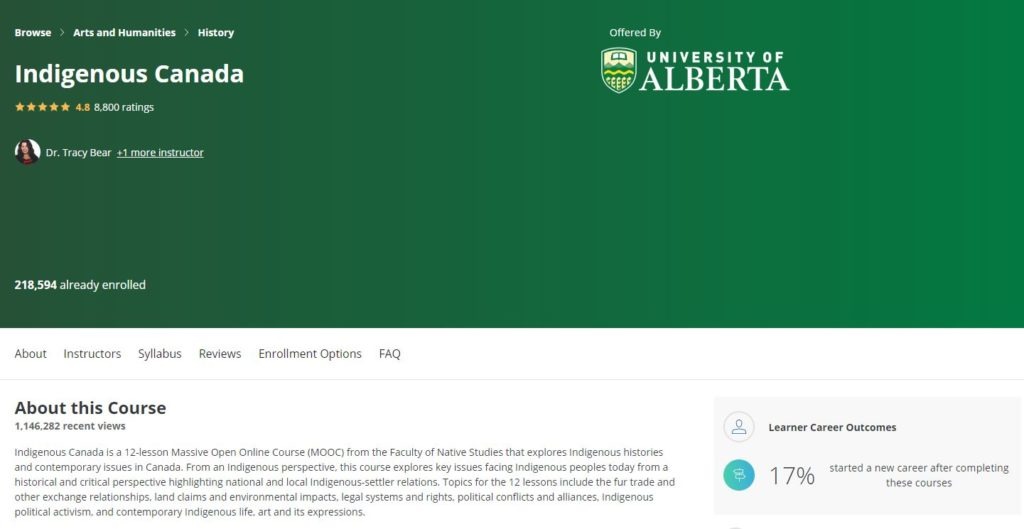 Indigenous Canada: A Massive, Open, Online Course (MOOC) worth taking ...